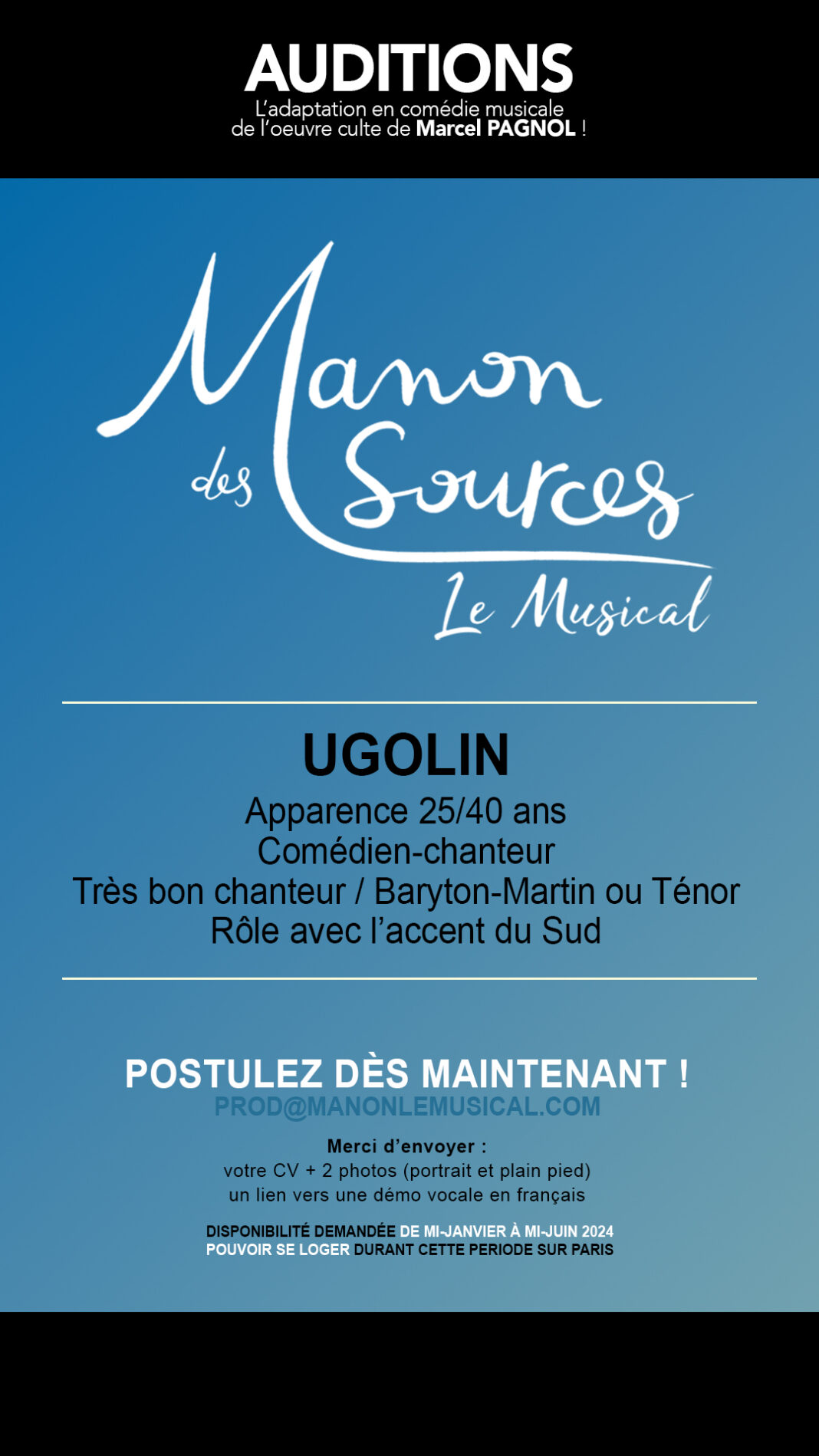 Casting Ugolin pour Manon des sources - Regard en Coulisse